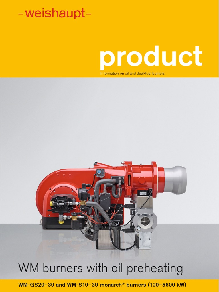 Product: WM Burners With Oil Preheating | PDF | Fuel Oil | Heat Exchanger