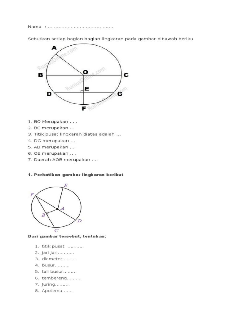 MTK Bagian Lingkaran | PDF