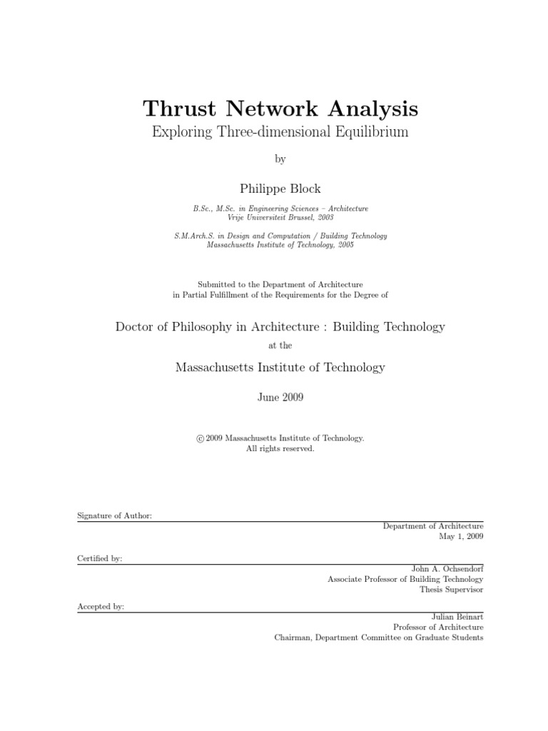 Three-dimensional Equilibrium: Thrust Network Analysis of Vaulted Structures | PDF | Stress ...