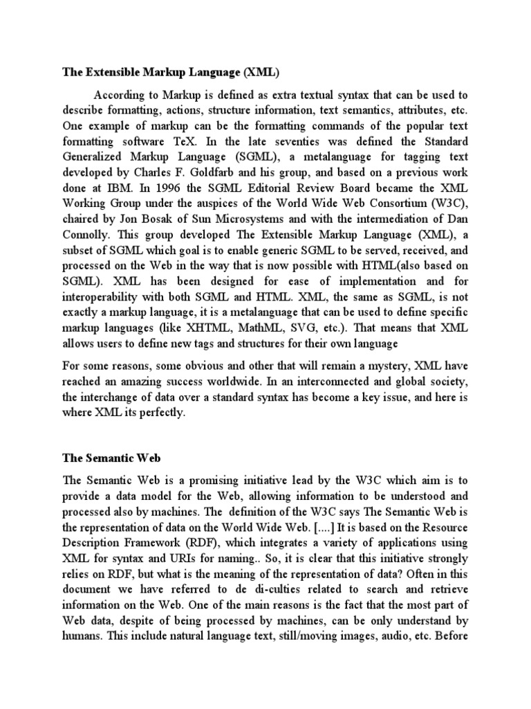 The Extensible Markup Language | PDF | Xslt | Markup Language