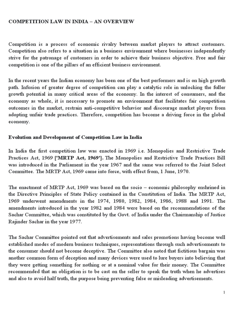 Competition Law | PDF | Competition Law | Mergers And Acquisitions
