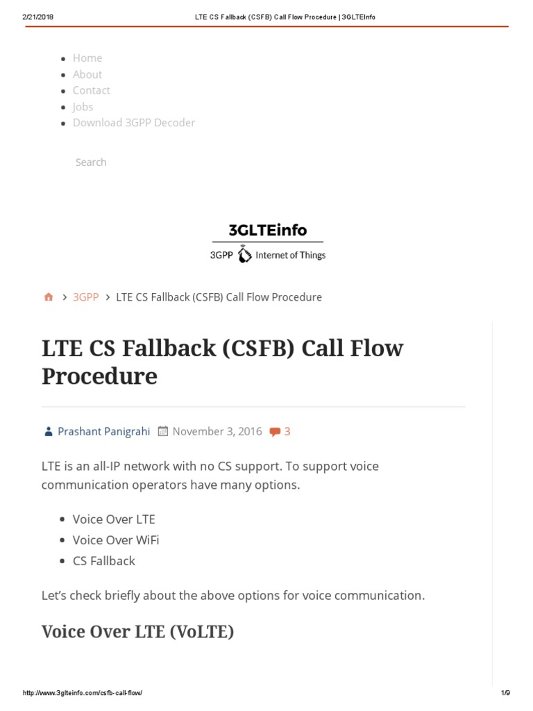 LTE CS Fallback (CSFB) Call Flow Procedure - 3GLTEInfo PDF | PDF | Ip Multimedia Subsystem | Lte ...