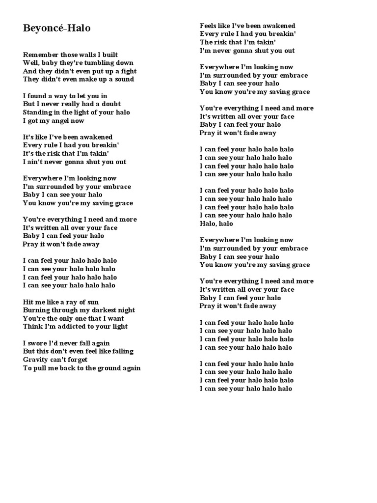 Halo Beyonce +traduccere | PDF | Song Forms | European Music