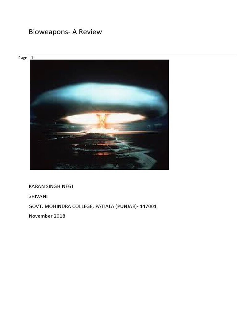 Bio Weapons | PDF | Biological Warfare | Biotechnology