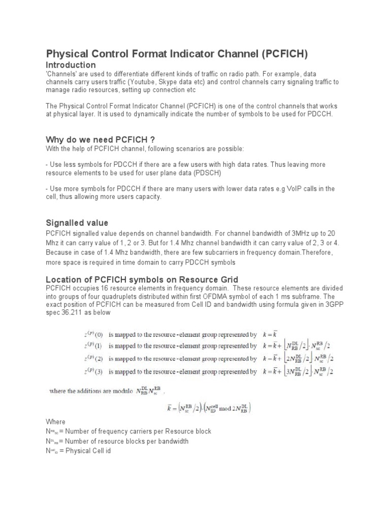 Understanding PCFICH in LTE Systems | PDF | Technology & Engineering