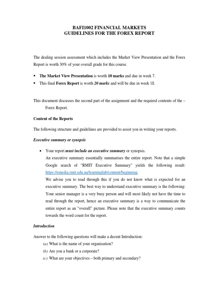 FX Report Guidelines 2018 | PDF | Profit (Economics) | Exchange Rate