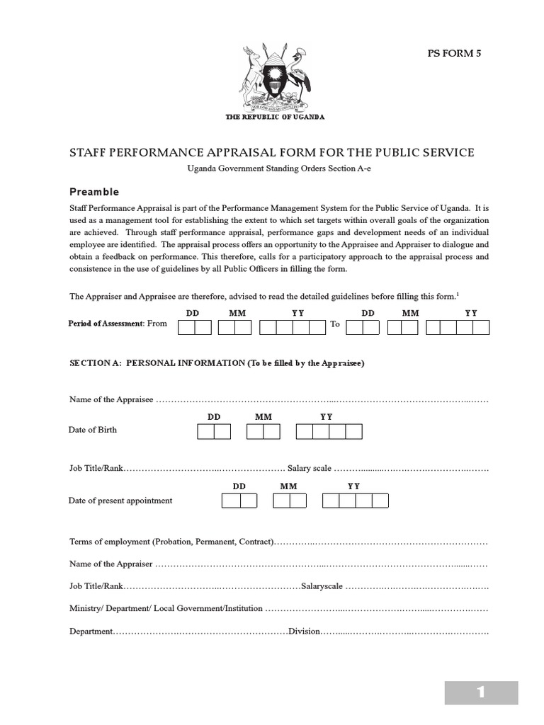 PS Form 5 - 0 PDF | PDF | Competence (Human Resources) | Performance ...