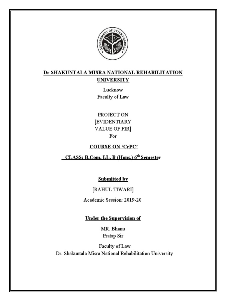 Evidentiary Value of FIR | PDF | Witness Impeachment | Criminal ...