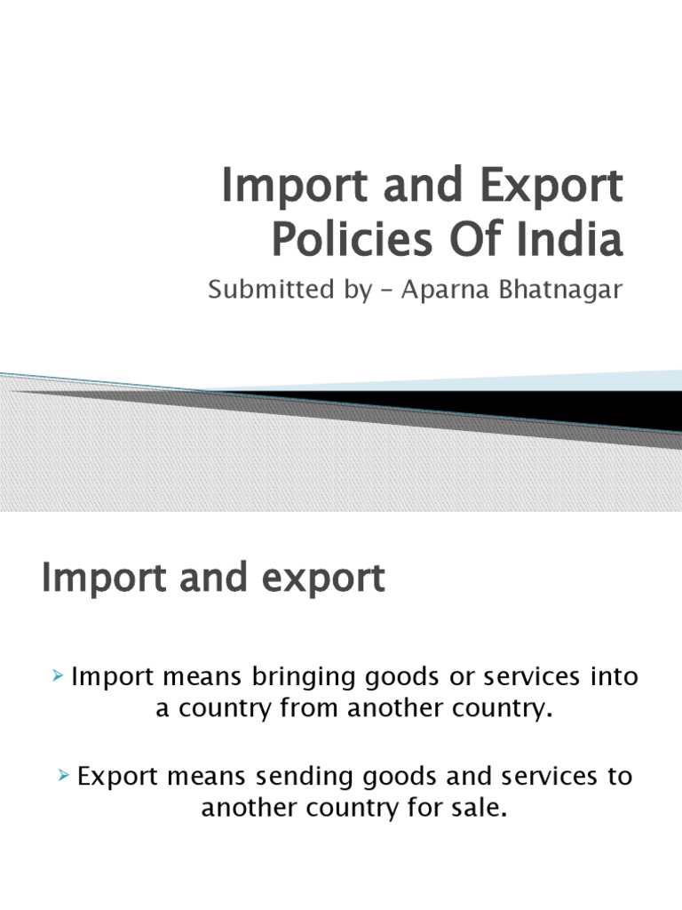 Import and Export Policies of India 1 | PDF | Exports | Imports