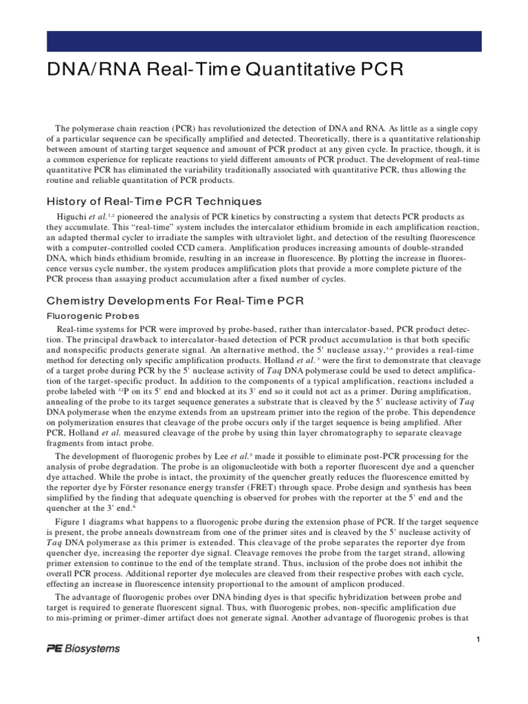 DNA/RNA Real-Time Quantitative PCR | PDF | Polymerase Chain Reaction ...