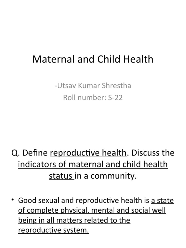 Maternal and Child Health Indicators | PDF | Infant Mortality ...