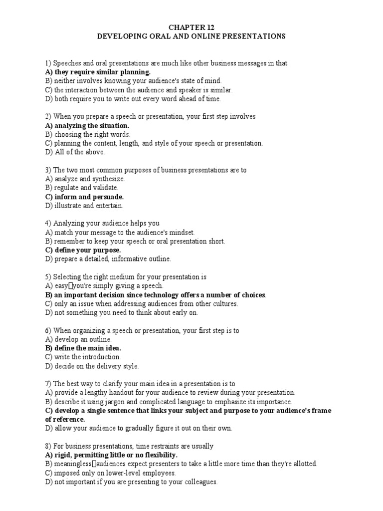 Effective Oral Presentations: Guidance on Developing Speeches and ...