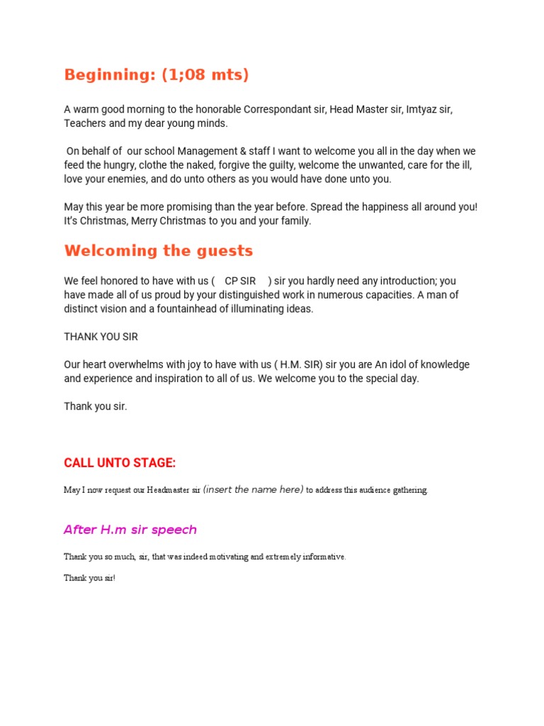 Christmas Anchoring Script | PDF