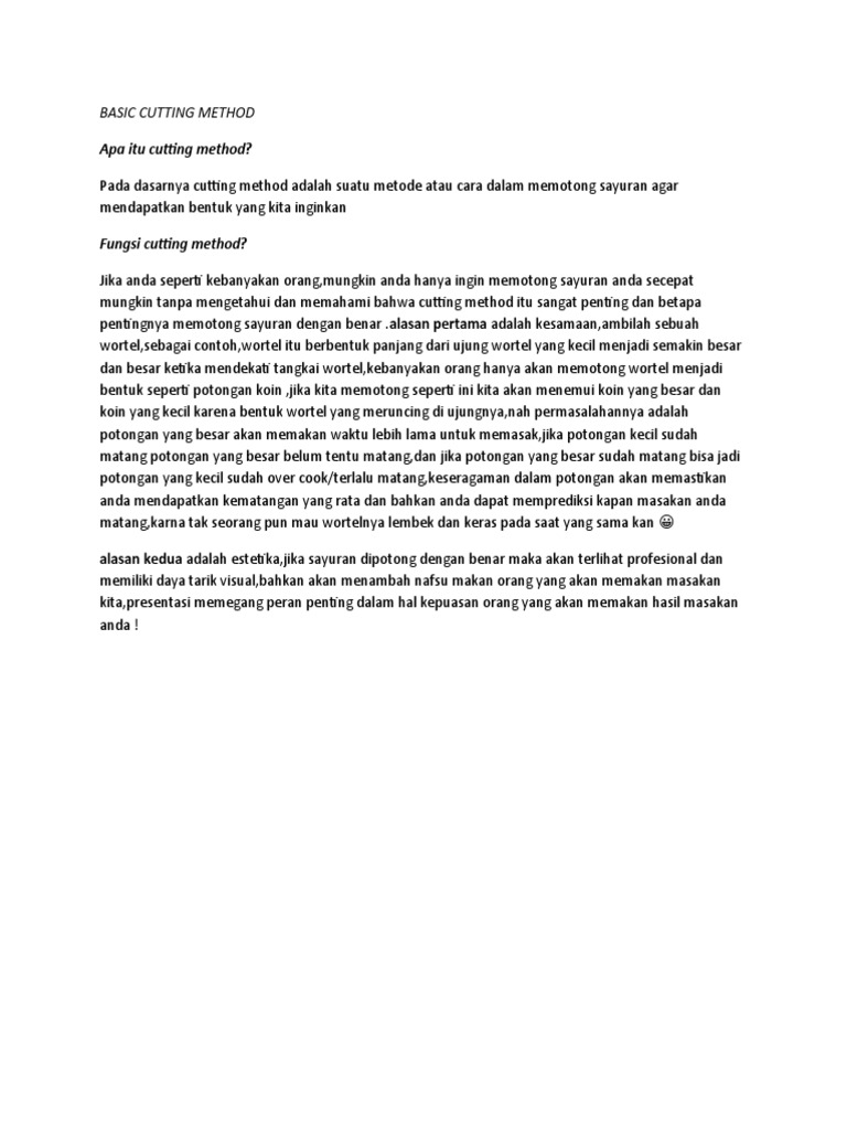 Basic Cutting Method | PDF
