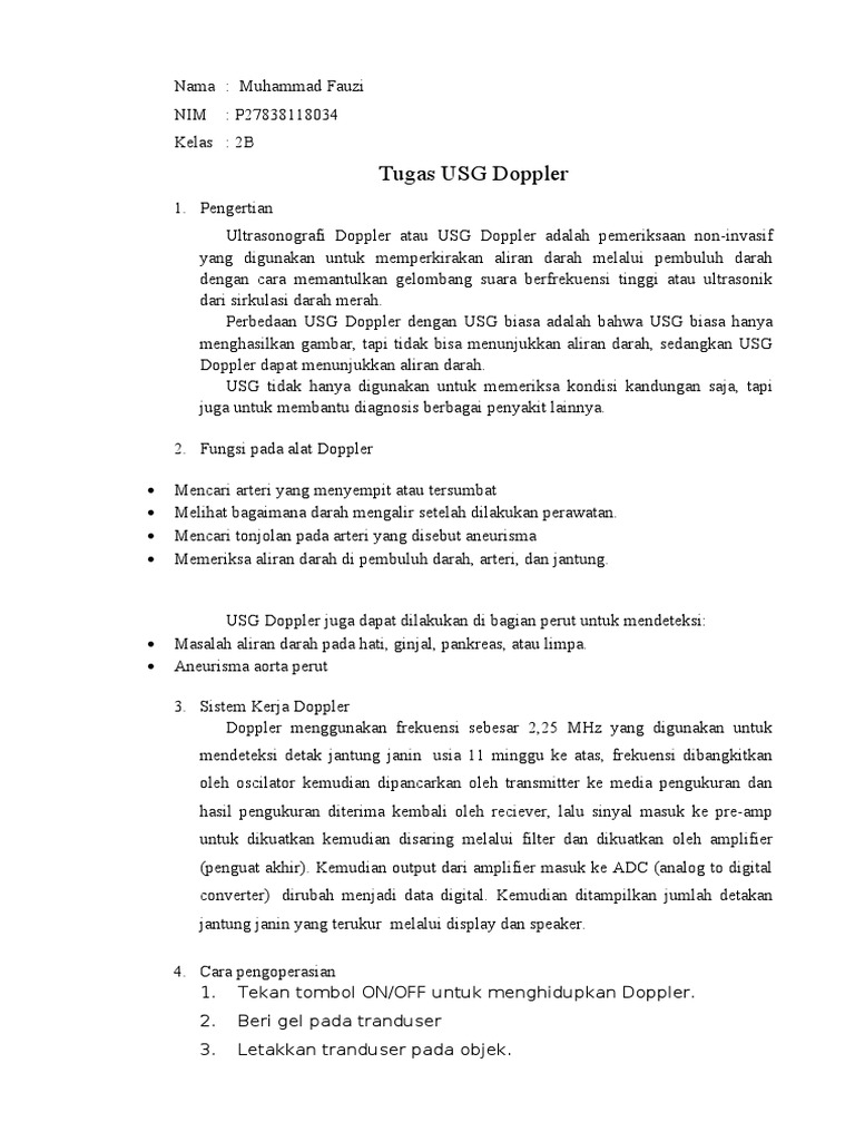 Pengantar USG Doppler dan Fungsinya | PDF | Kesehatan Holistik ...
