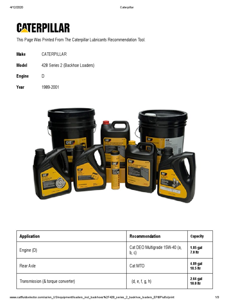Caterpillar 2 | PDF | Lubricant | Motor Vehicle