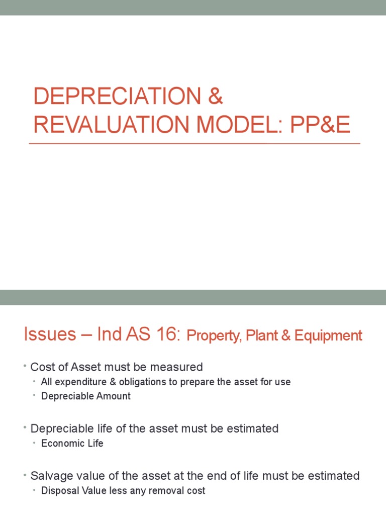 Depreciation & Revaluation Model: Pp&E | PDF | Depreciation | Debits ...