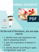 Grade 9: Tle-He Cookery Prepare Dessert and Sweet Sauces | PDF | Desserts | Custard