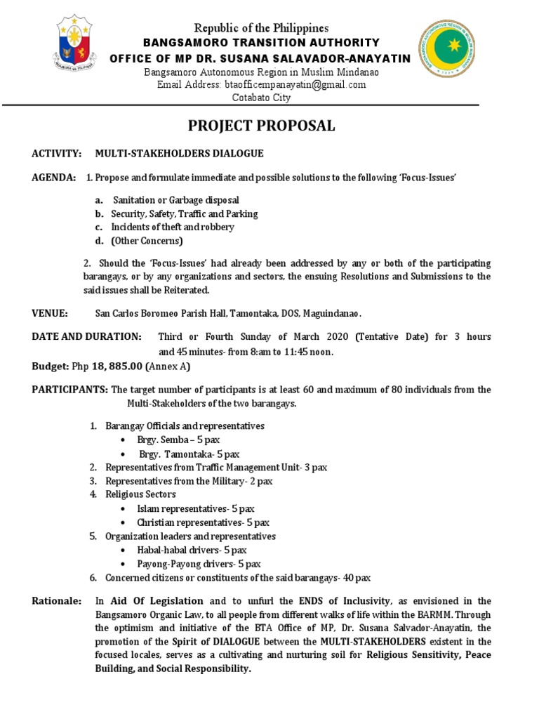 Project Proposal Multistakeholders Dialogue | PDF | Government | Justice