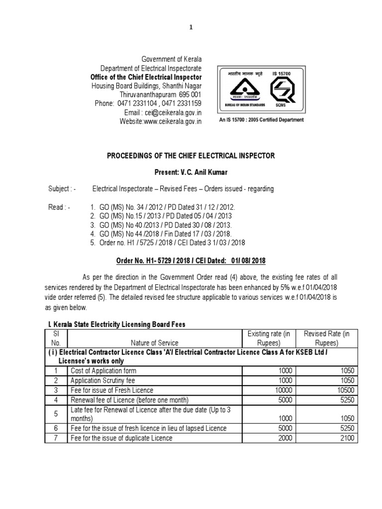 Revised Fee Order PDF | PDF | License | Transformer