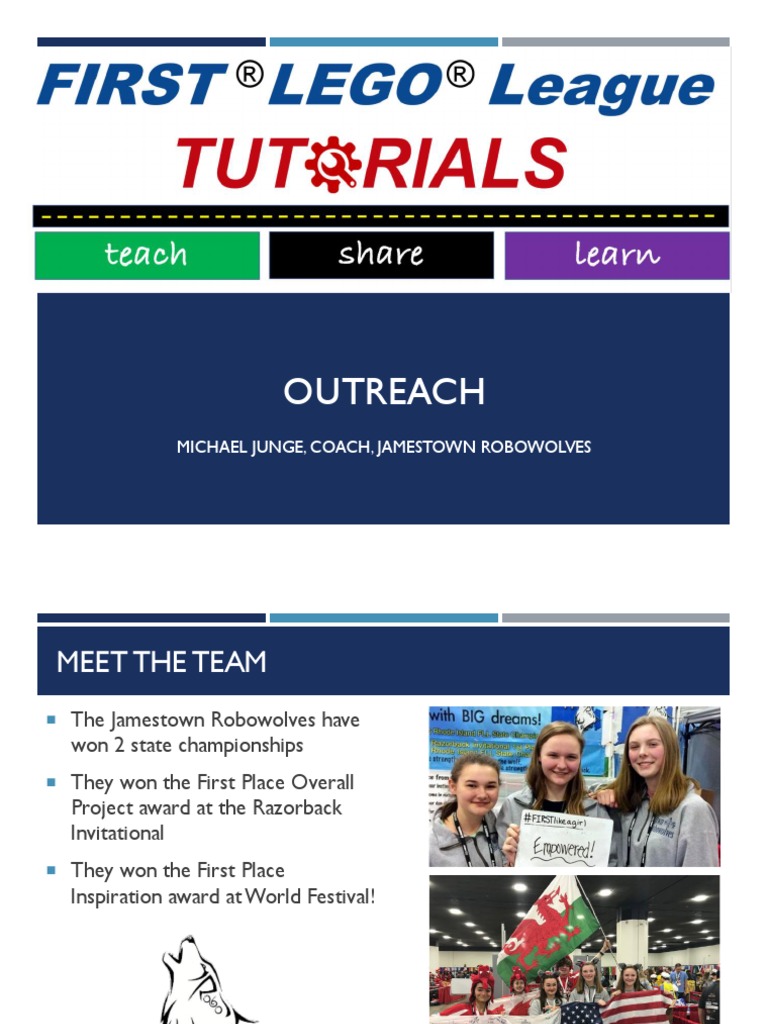 Outreach in FIRST LEGO League | PDF | Games & Activities