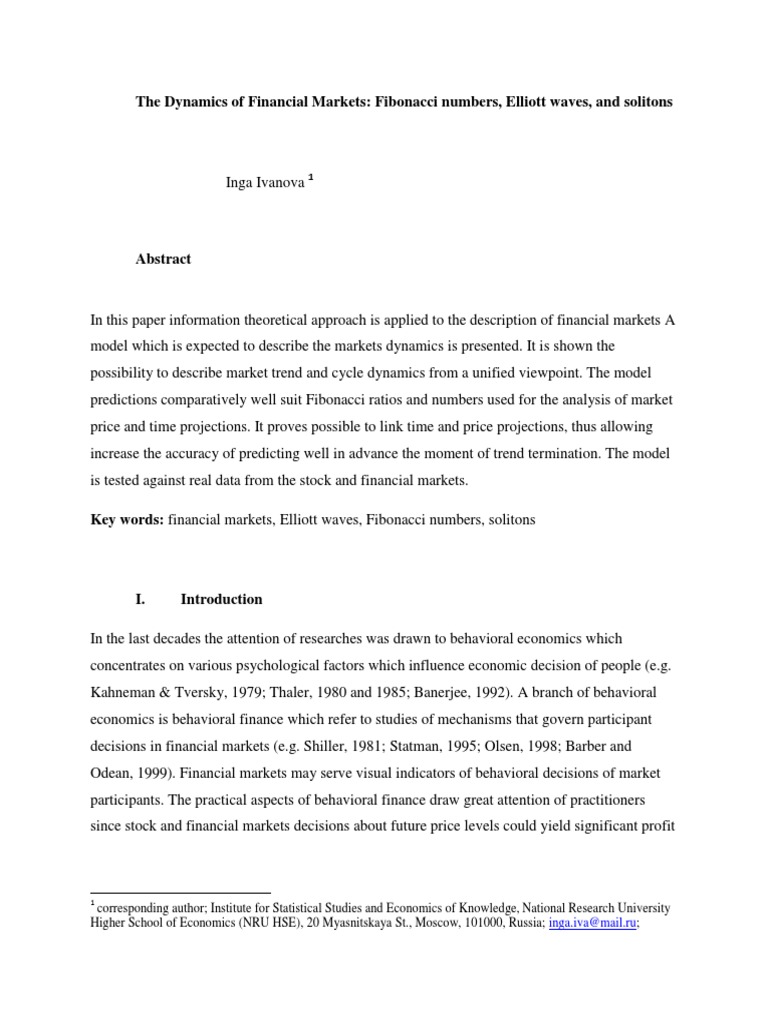Financial Market Dynamics Model Analysis | PDF | Behavioral Economics ...