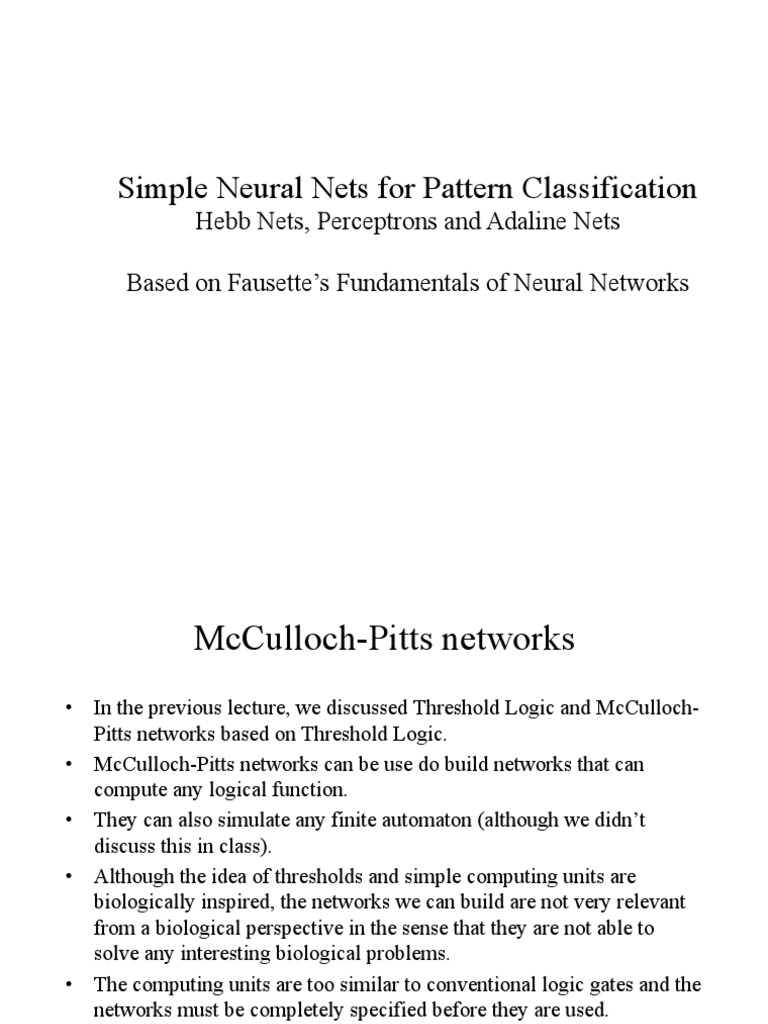 Simple Neural Nets For Pattern Classification | PDF | Linear Programming | Machine Learning