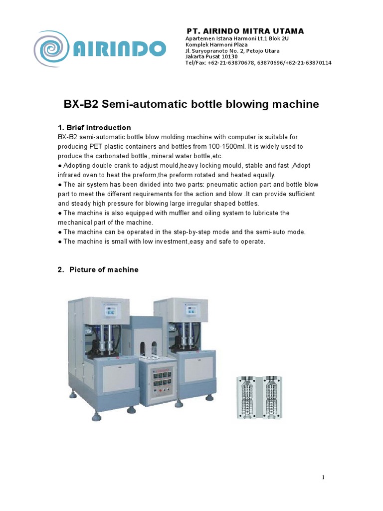 BX-B2 Semi-Automatic Bottle Blowing Machine: 1. Brief Introduction ...