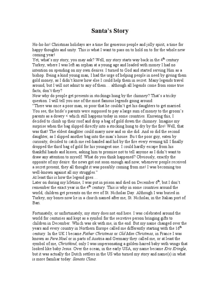 Santa Story | PDF | Santa Claus | Christmas