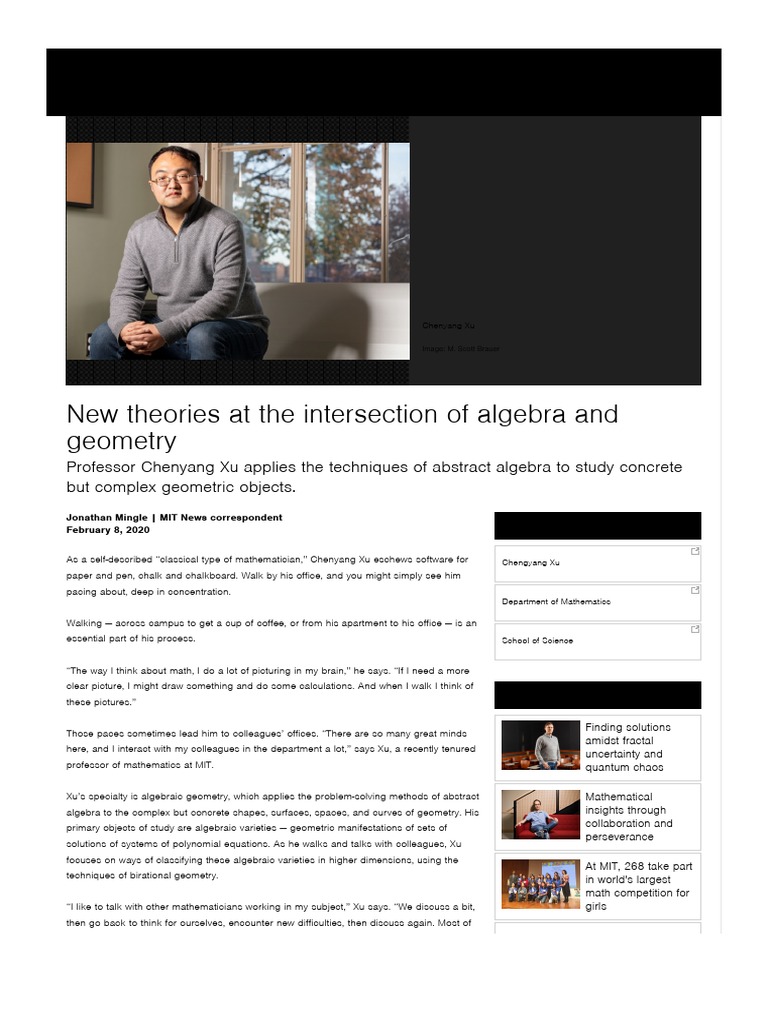 Chenyang Xu: Advances in Algebraic Geometry | PDF | Algebraic Geometry ...