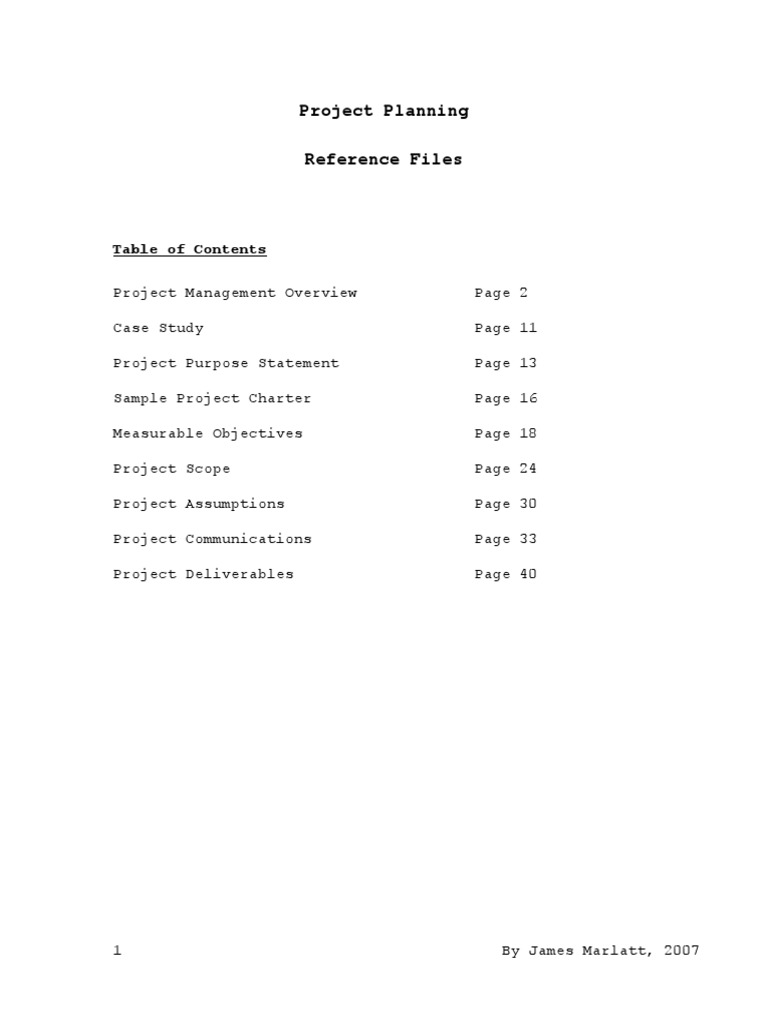 Project Planning Reference Files | PDF | Resource | Project Management