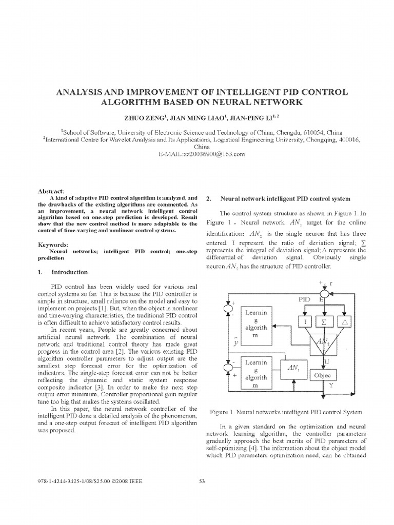 Neural Network Based Intelligent PID Control Algorithm for Improved Adaptability in Time-Varying ...