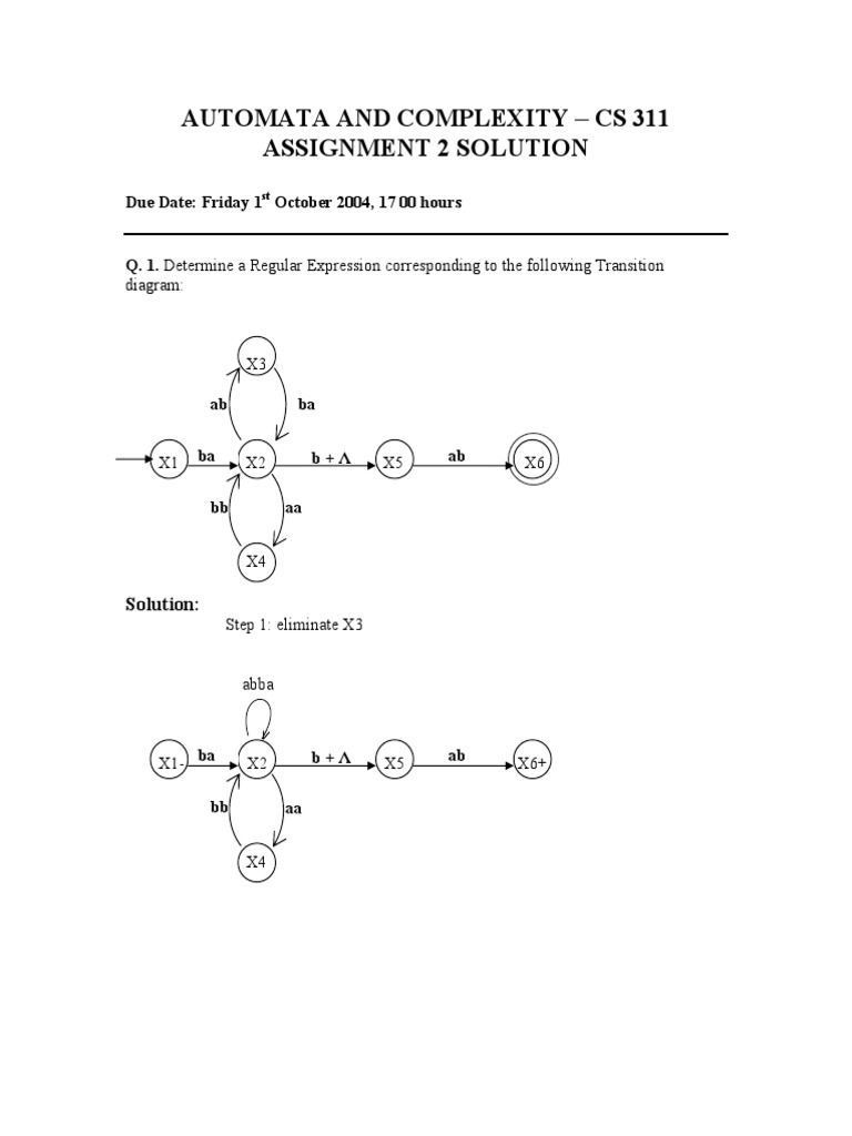 Automata Assignment 2 Solution Pdf Pdf Teaching Mathematics