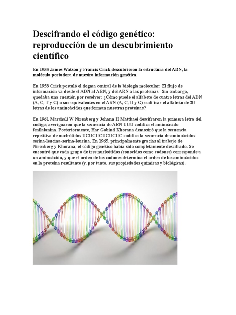 Descifrando El Código Genético | PDF | Codigo genetico | La expresion ...