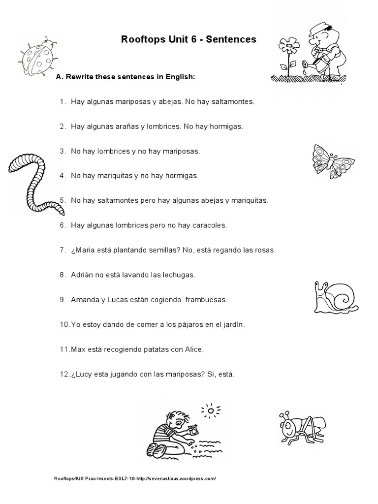 Rooftops 4 Unit 6 Garden Insects | PDF