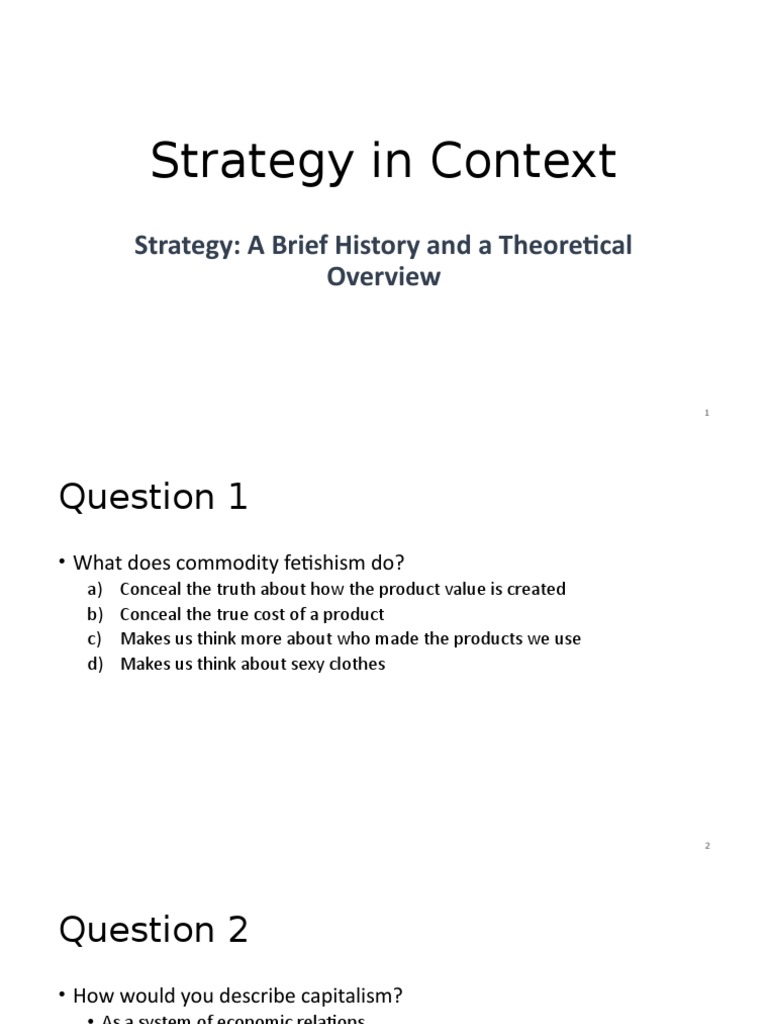 Strategy in Context: Strategy: A Brief History and A Theoretical | PDF ...