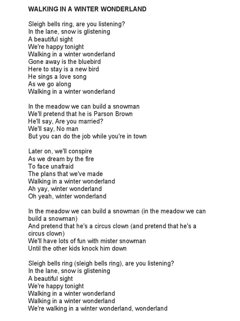 Walking in A Winter Wonderland | PDF | Santa Claus's Reindeer ...