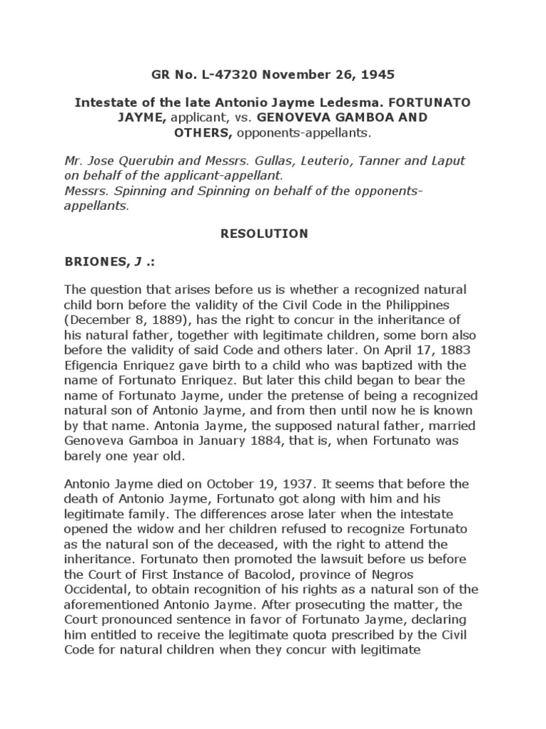 Jayme VS Gamboa Despacito | PDF | Inheritance | Will And Testament