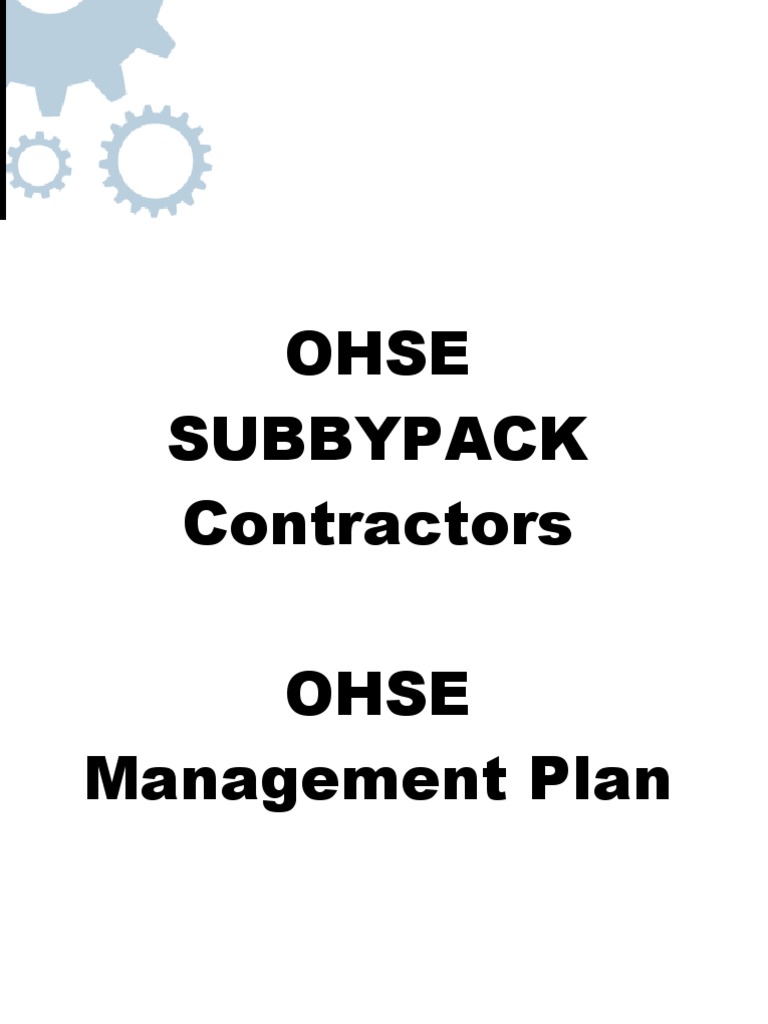 OHSE Management Plan Guide | PDF | Occupational Safety And Health | Risk
