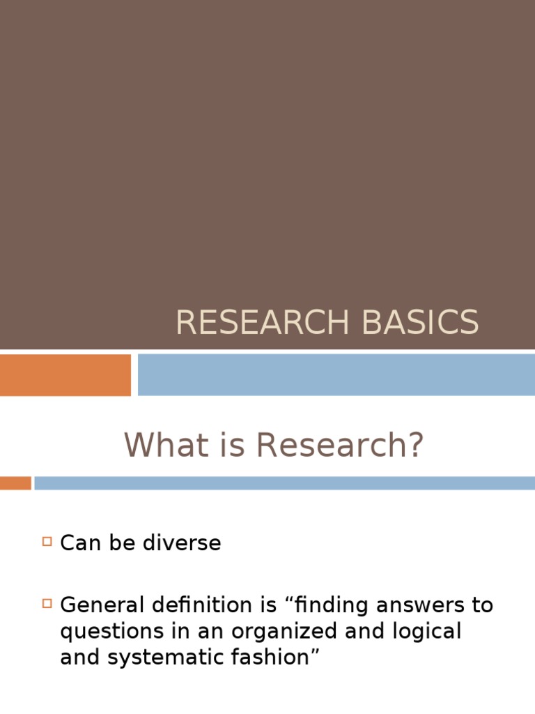 Research Basics | PDF | Scientific Method | Hypothesis