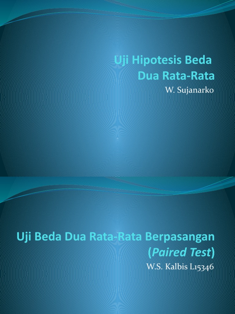 Uji Hipotesis Beda Dua Rata-Rata | PDF