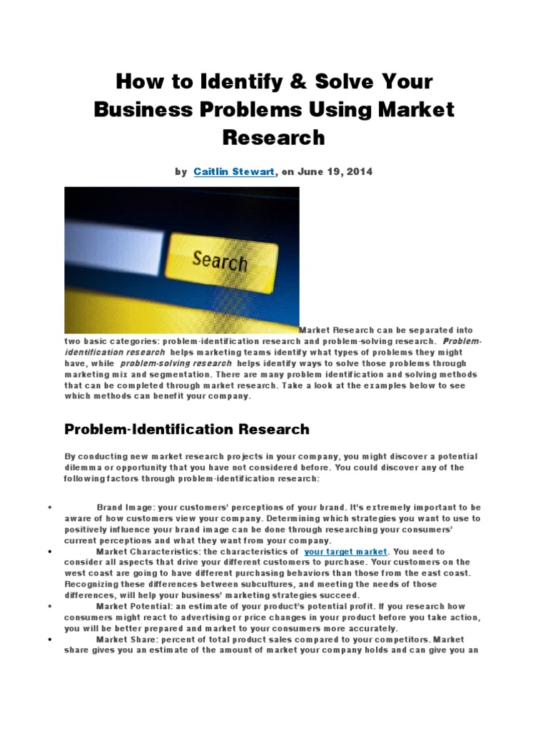 How To Identify Maketing Research Problem | PDF | Marketing Research ...