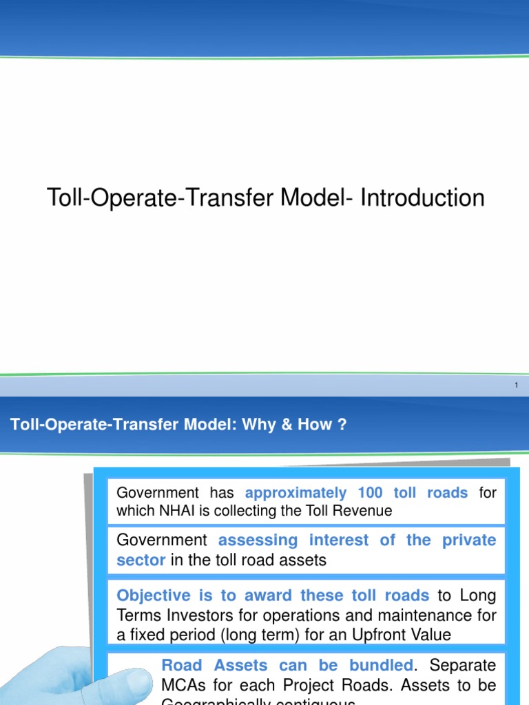 Toll Operate Transfer Model Brief Presentation | PDF | Discounting ...