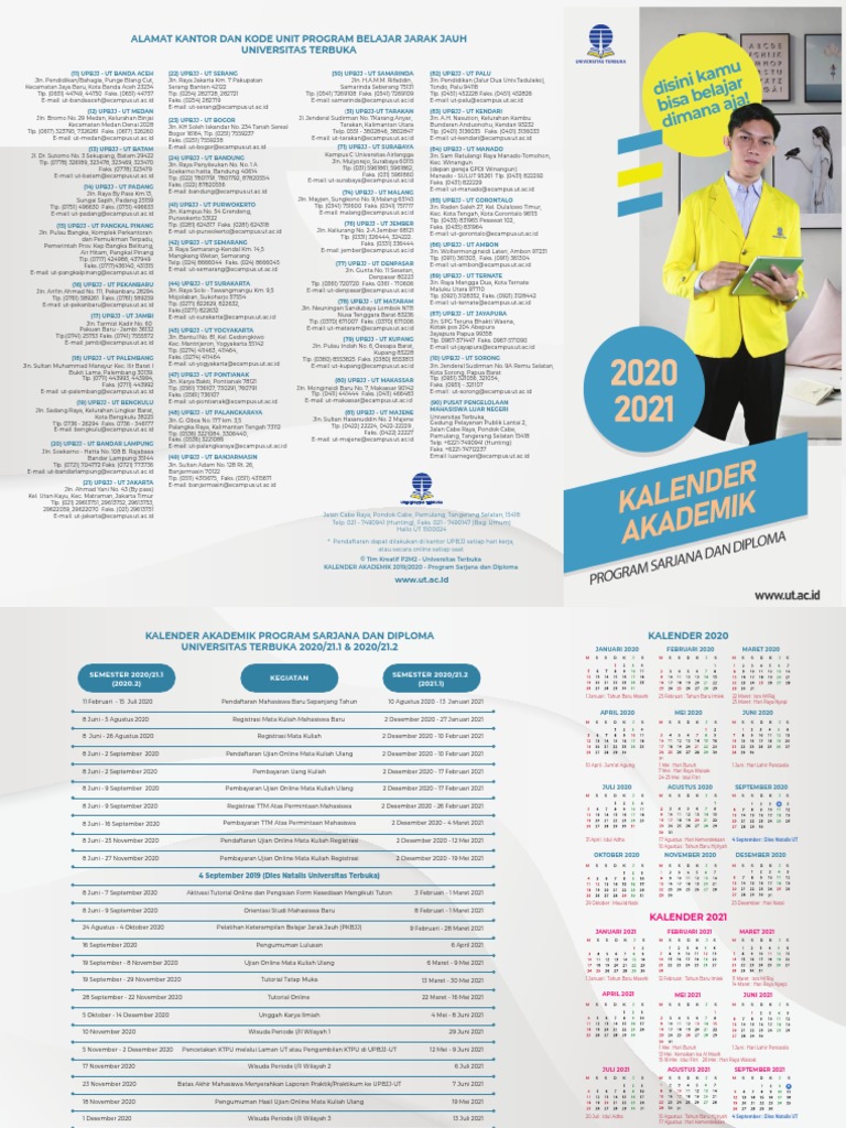 Kalender Akademik Program Sarjana Diploma UT Semester 202021 v20032020 ...
