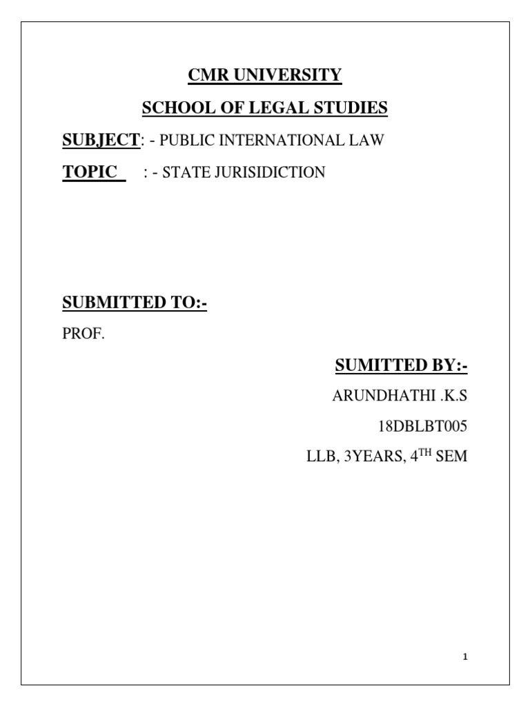PIL Research Paper PDF | PDF | Jurisdiction | International Law