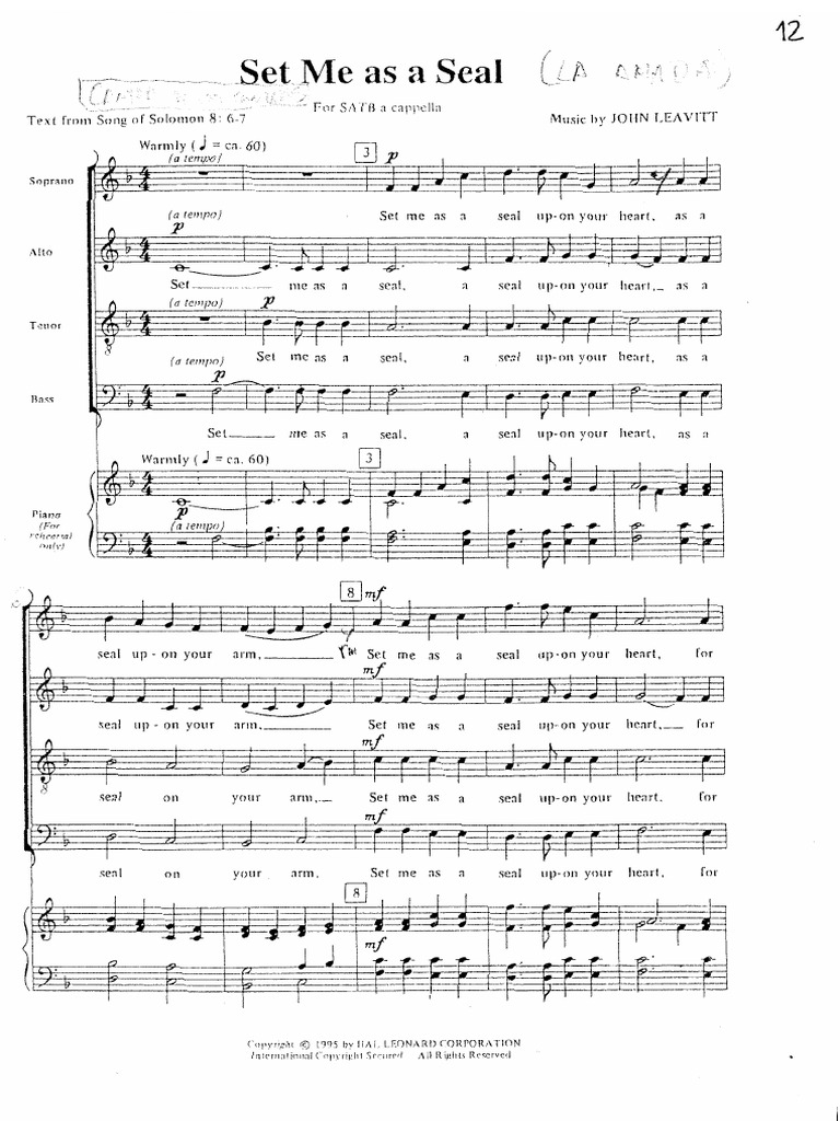 Set Me As A Seal | PDF