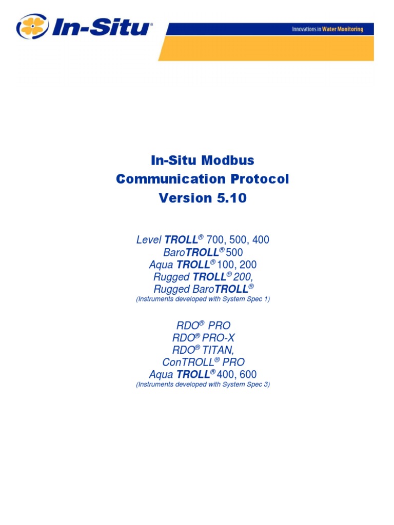 Modbus Communication Protocol 5.10 | PDF | Transmission Control ...