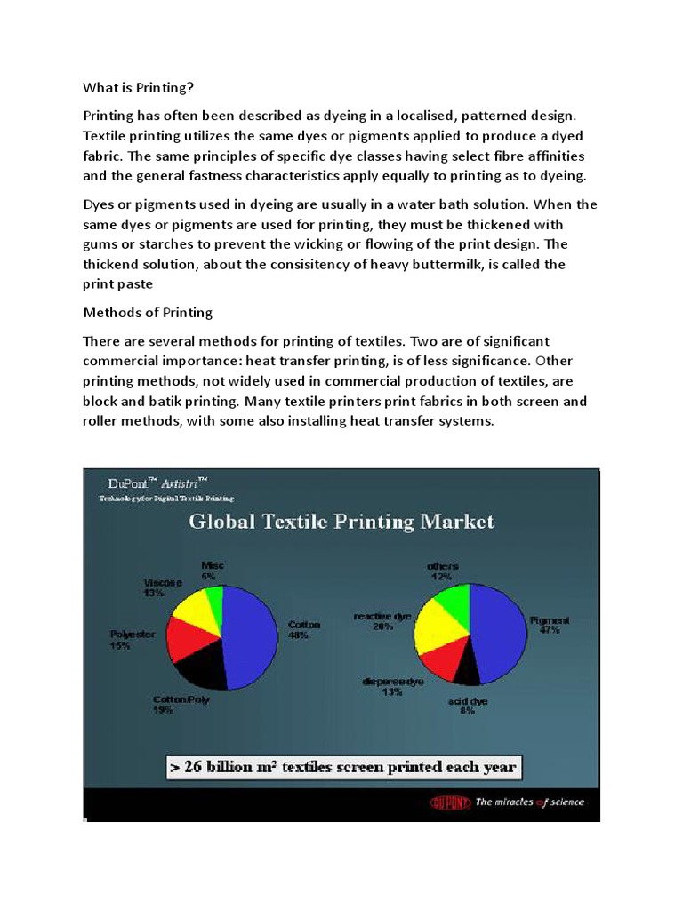 Textile Dying and Printing | PDF | Dyeing | Textiles