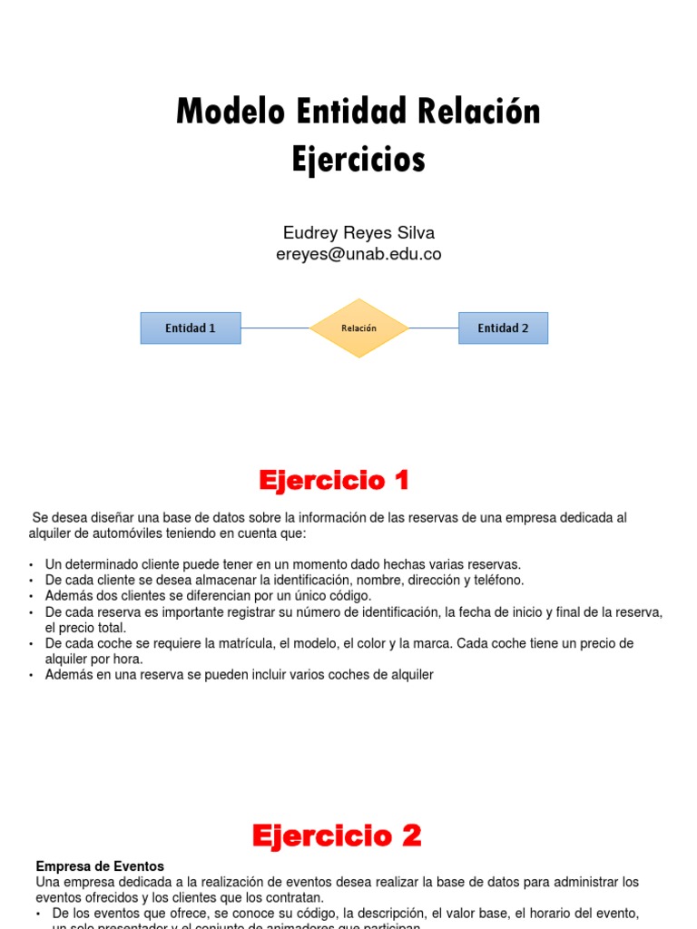 3 - Modelo - ER 3-3 - Ejercicios | PDF | Bases de datos | Business
