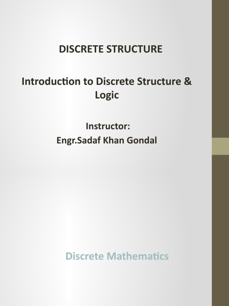 Discrete Structure Introduction To Discrete Structure & Logic | PDF ...